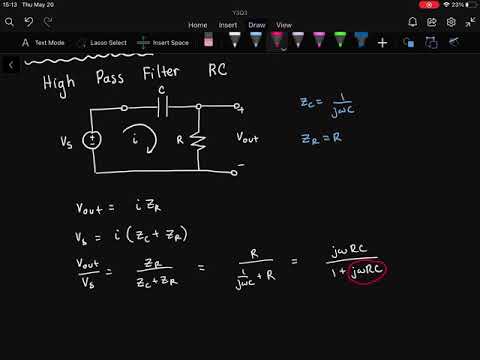 RC High Pass Filter Cutoff Frequency