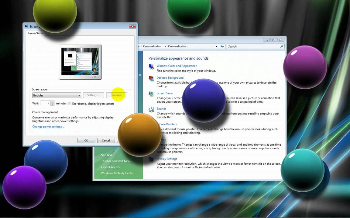 Make Vista Bubbles Screensaver Look Better