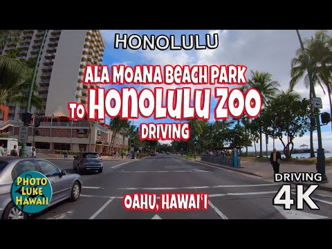 Ala Moana Beach Park to Honolulu Zoo Driving Oahu Hawaii