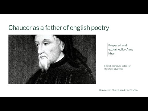 Chaucer as a father of English Poetry | Enlish Literature notes |Ayna khan #englishnotes #MAenglish