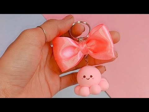 diy cute keychain making idea #shorts #short #diy #cute #kawaii #keychain #idea #clay #art #craft