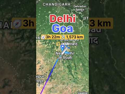 New Delhi to Goa flight Route #flightroute #map #viralvideos #flightroute #flightplan #airplane