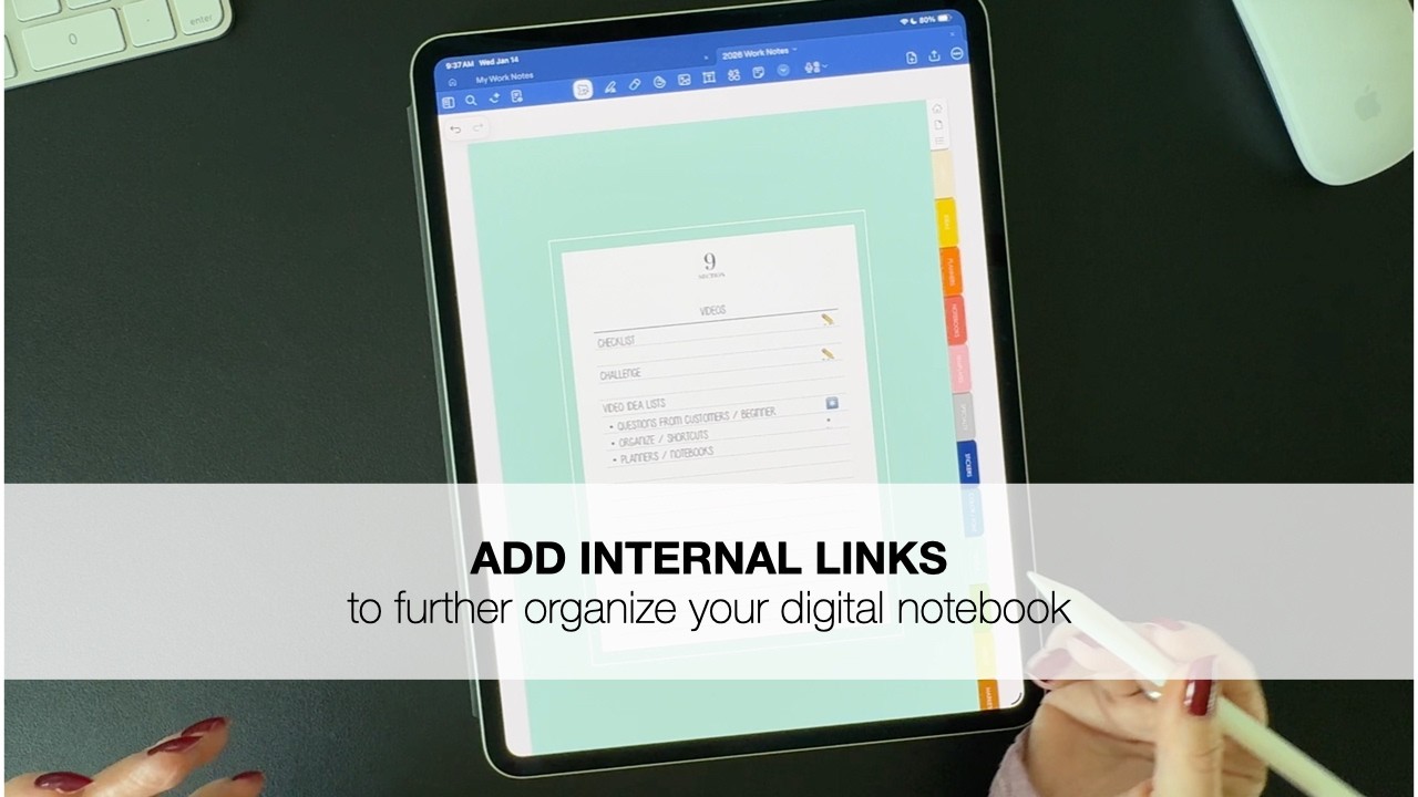 Use Internal Links to further organize your digital notebook