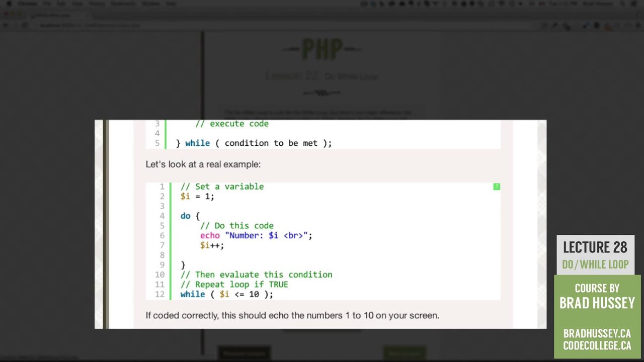 Do While Loop [#28] Code Dynamic Websites with PHP