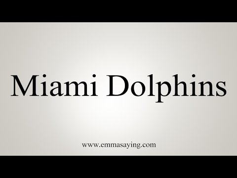 How To Pronounce Miami Dolphins