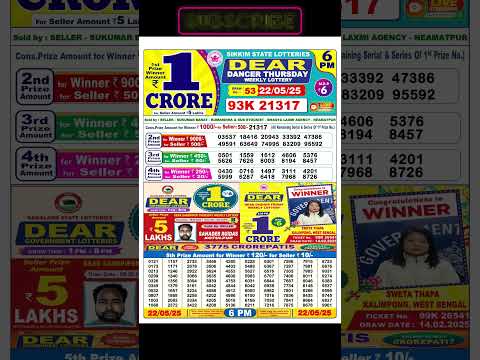 NAGALAND Lottery SAMBAD DEAREVENING 06 PM RESULT TODAY 22.05.2025 STATE DEAR LOTTERY