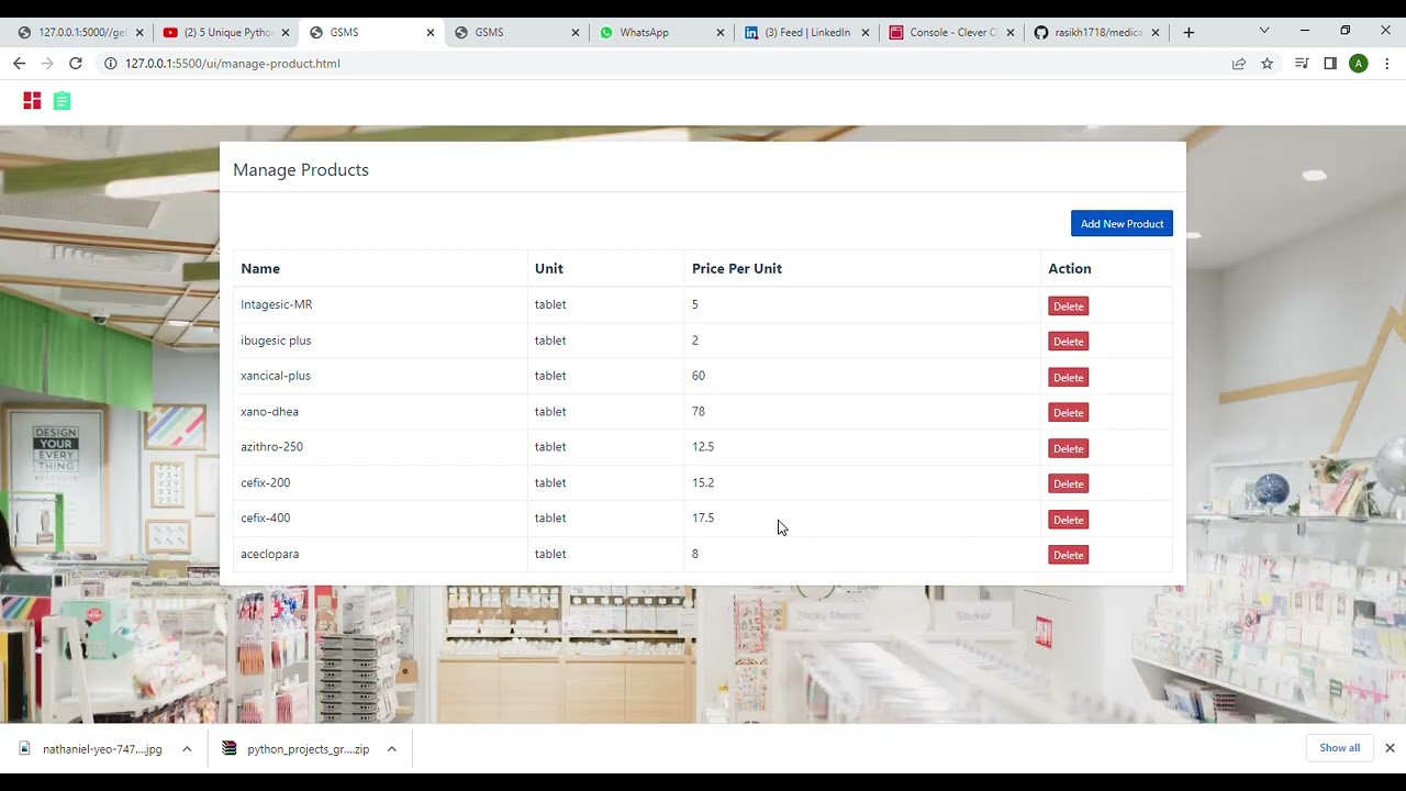 Medical application development using Python cloud MySQL Flask