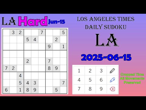 Los Angeles Times Daily Sudoku 2025-06-15 2177 Hard