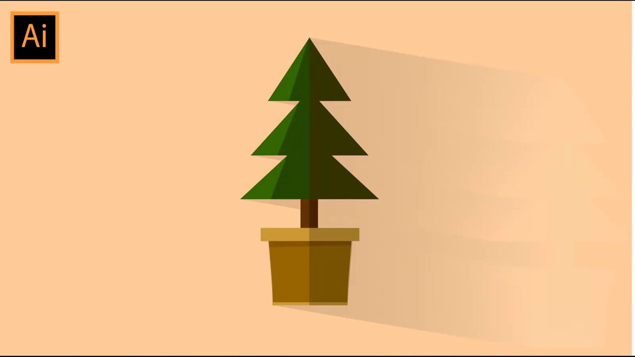 Vector Tree Flat Design | ADOBE ILLUSTRATOR TUTORIAL