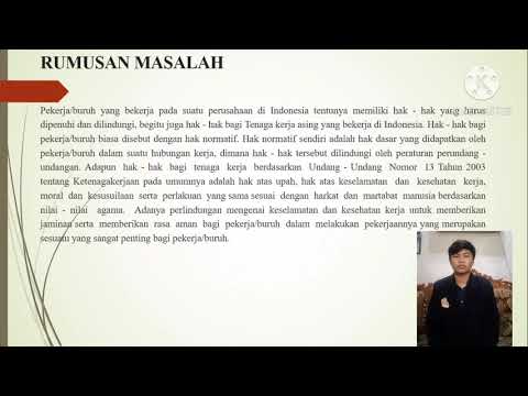 Mempresentasikan jurnal hukum tentang perlindungan hukum bagi tenaga kerja asing di indonesia
