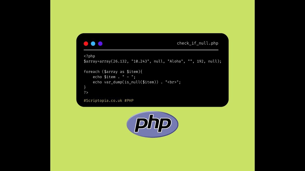 PHP Variables - Check if a variable is null