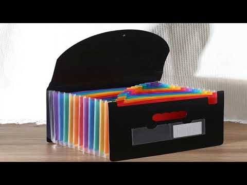13/25 Pockets Accordian File Folder Expanding File Organizer Filing Box Portable Colorful Paper/Bi