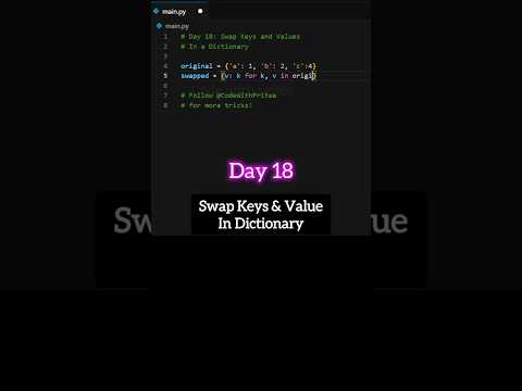 Swap Keys and Values in Dictionary #coding #python #tricks #shorts #viralvideo #programming #trick
