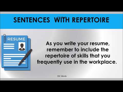 REPERTOIRE # Improve English # Meaning and 5 sentences # GRE CAT GMAT word # SSC Words