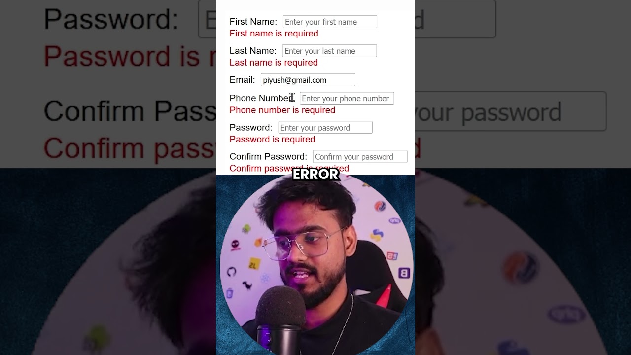 Form Validations in React JS 🔥🔥 #reactjs #javascript #reactjstutorial