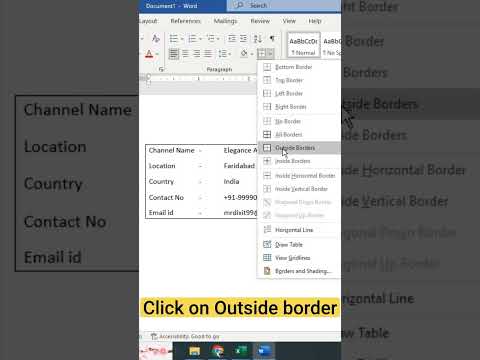 How to Insert Outside Border😎#msword #word #tricks #shortsvideo #computer #eca #shorts #border #tips