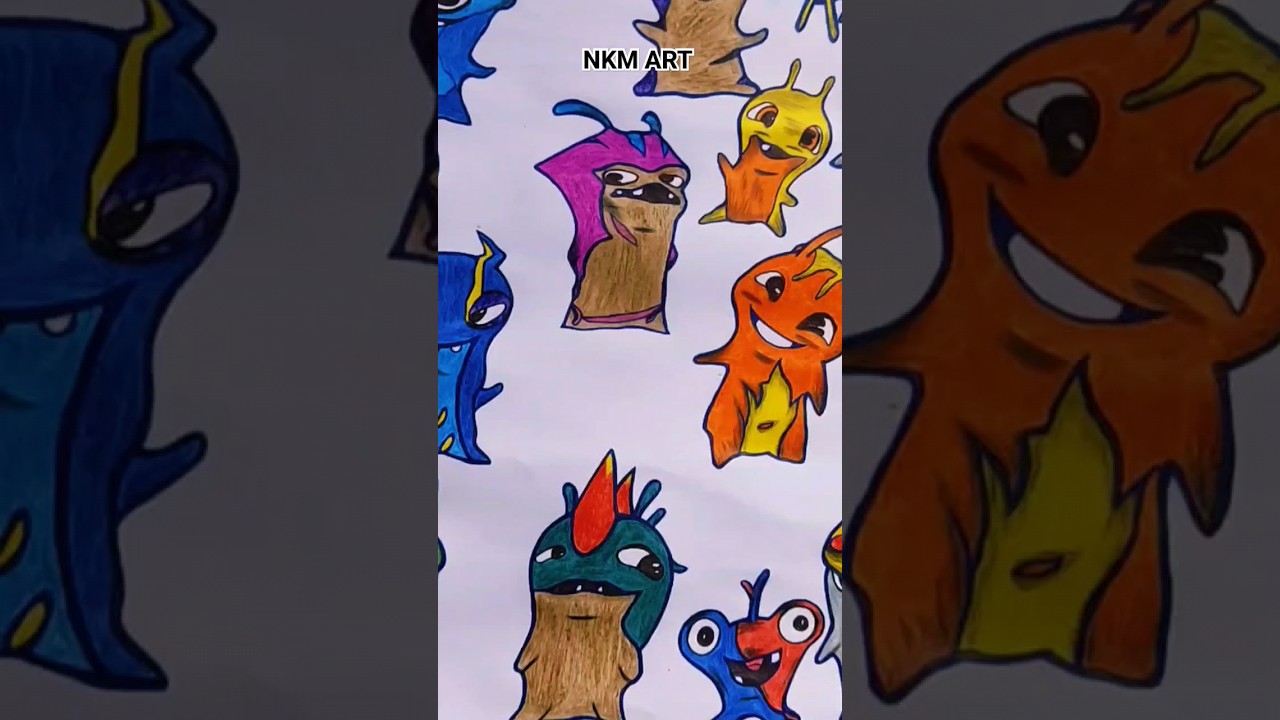 How to draw Slugs from Slugterra🥵😶‍🌫🥶#slugterra #shorts #drawing #viralshort