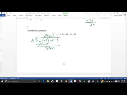 Math 1148 R 6 Polynomial Long Division