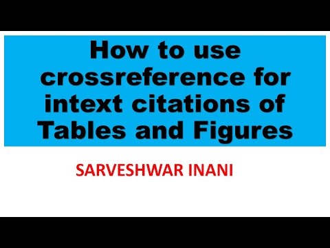How to use crossreference for intext citations of Tables and Figures in Thesis