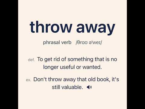 #vocabulary throw away: definition with example π«
