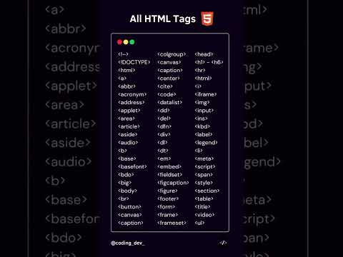 ALL HTML TAGS