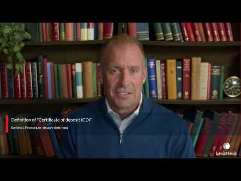 "Certificate of deposit (CD)" - Legal Definition