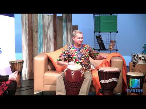 TVKIDS show. African drumming expert Jay Stoller.