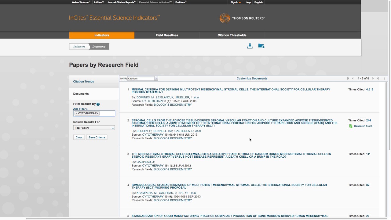 Essential Science Indicators