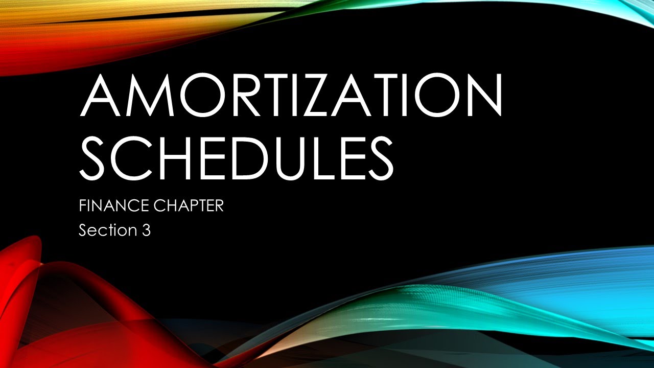 How to Read Amortization Schedules– Finance Chapter Section 3 Borrowing