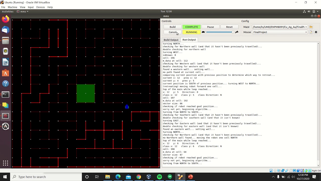 Micromouse Simulation Performing Depth First Search