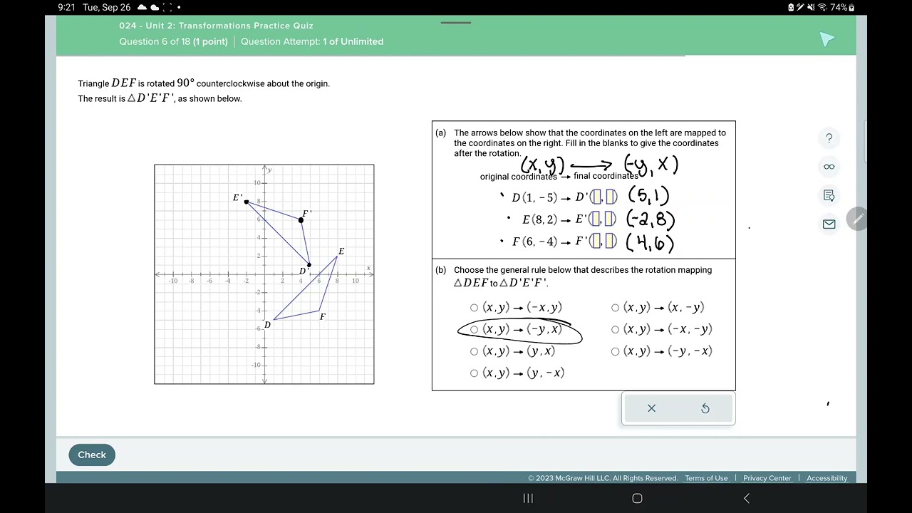 Unit 2 Transformations Practice Quiz - Geometry Help