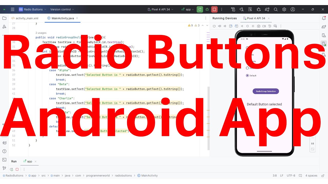 How to implement radio buttons in a radio group in your android app?