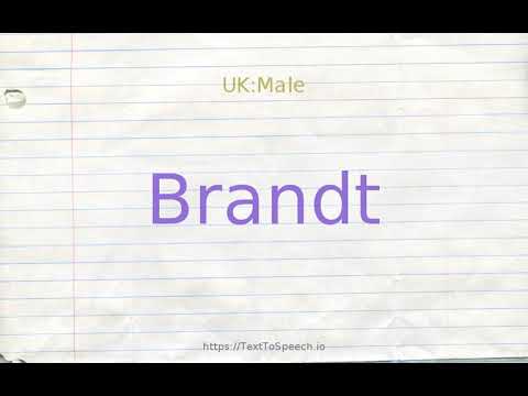 How to pronounce brandt