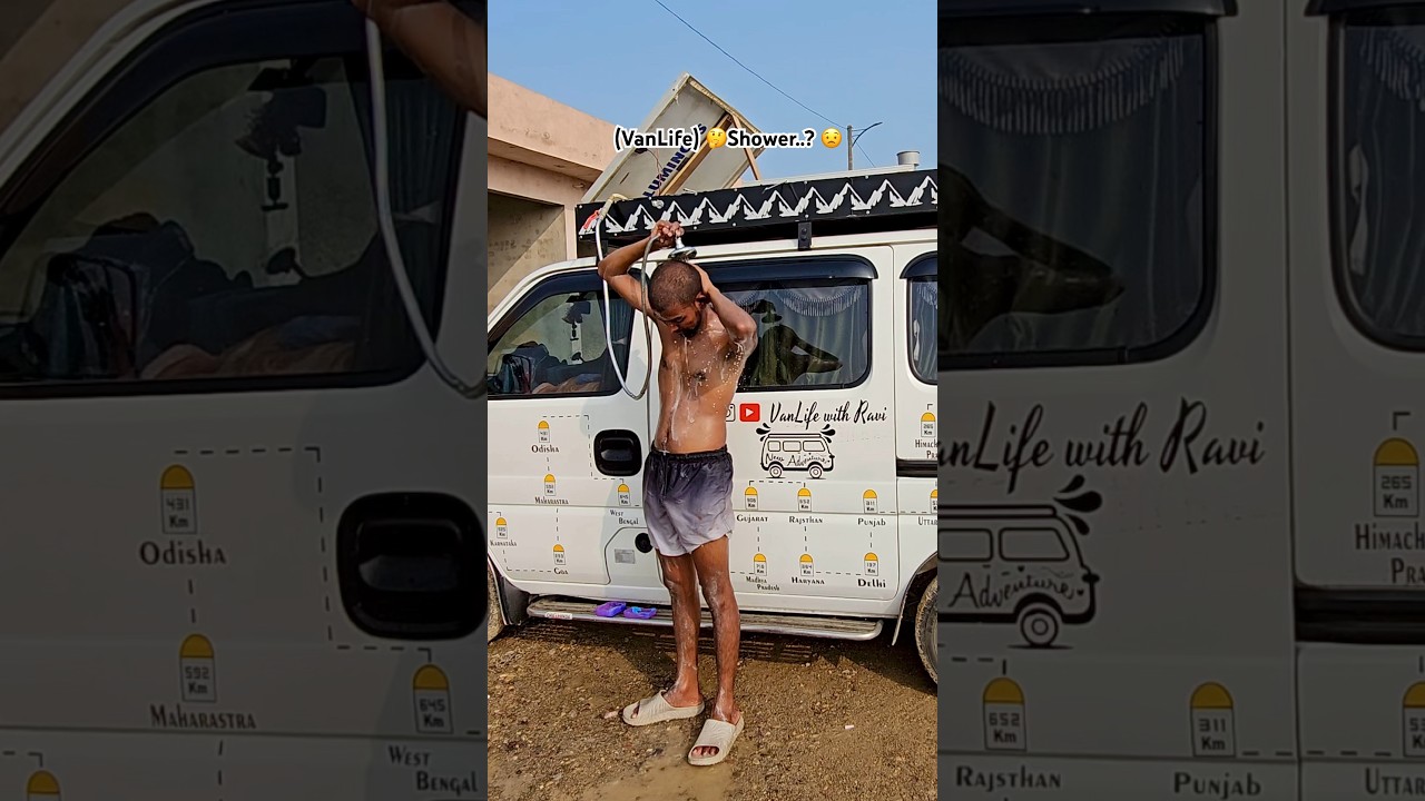 VanLife shower 🚐 🧼 🚿 #vanlifewithravi #vanlife #vanlifeindia #eeco