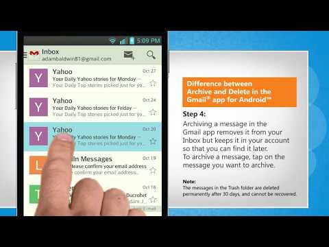 Difference between Archive and Delete in the Gmail® app for Android™ :Tutorial
