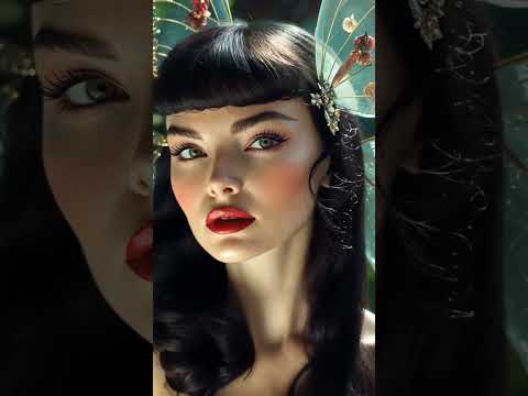 Nightshade Faerie: Bettie Page's Allure in the Mystical Forest Realm.