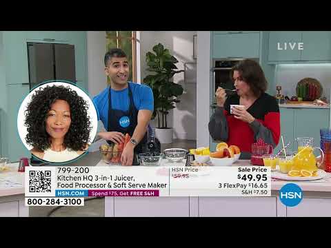 Kitchen HQ 3in1 Citrus Juicer, Food Processor Soft Ser...