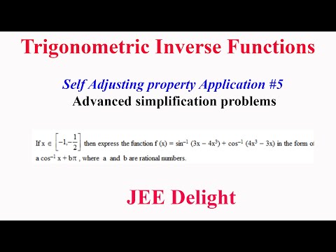 Solved Examples for JEE: Inverse Trigonometric Functions- 10 Video Lecture