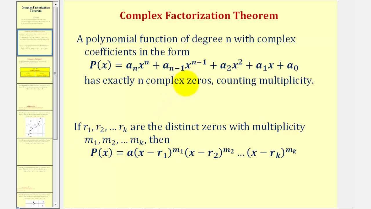(New Version Available) Polynomial Function - Complex Factorization Theorem