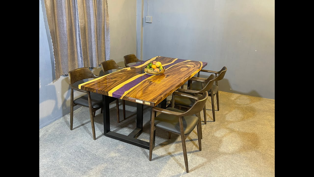 EPX0338 (2030-950-45) - Epoxy Dining Table - Natural Timber Stone