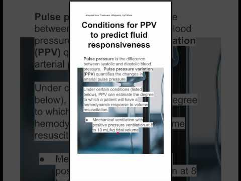 Conditions for PPV to predict fluid responsiveness