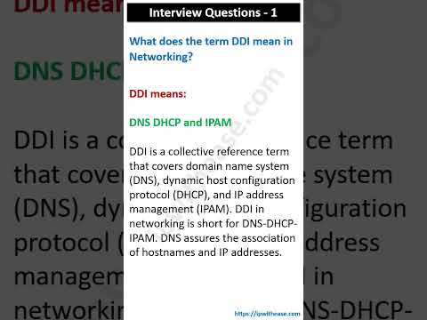 What does DDI mean in Networking? #interviewquestions #itjobs #shortquestions #networkengineer