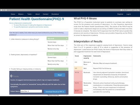 Depression Screening Tool (PHQ-9)