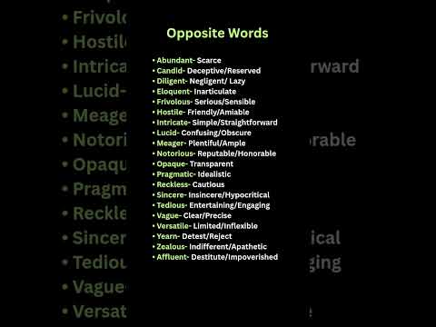 20 Powerful Opposite Words you must know✅ #english #learnenglish #vocabulary #englishspeaking #ielts