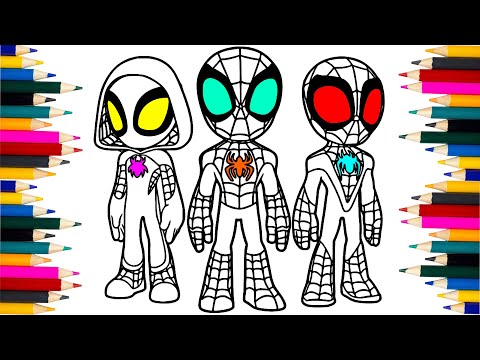 3 Versions of Spiderman - The Spider-Verse - Spider-man Coloring Pages by Pencils - How to Draw
