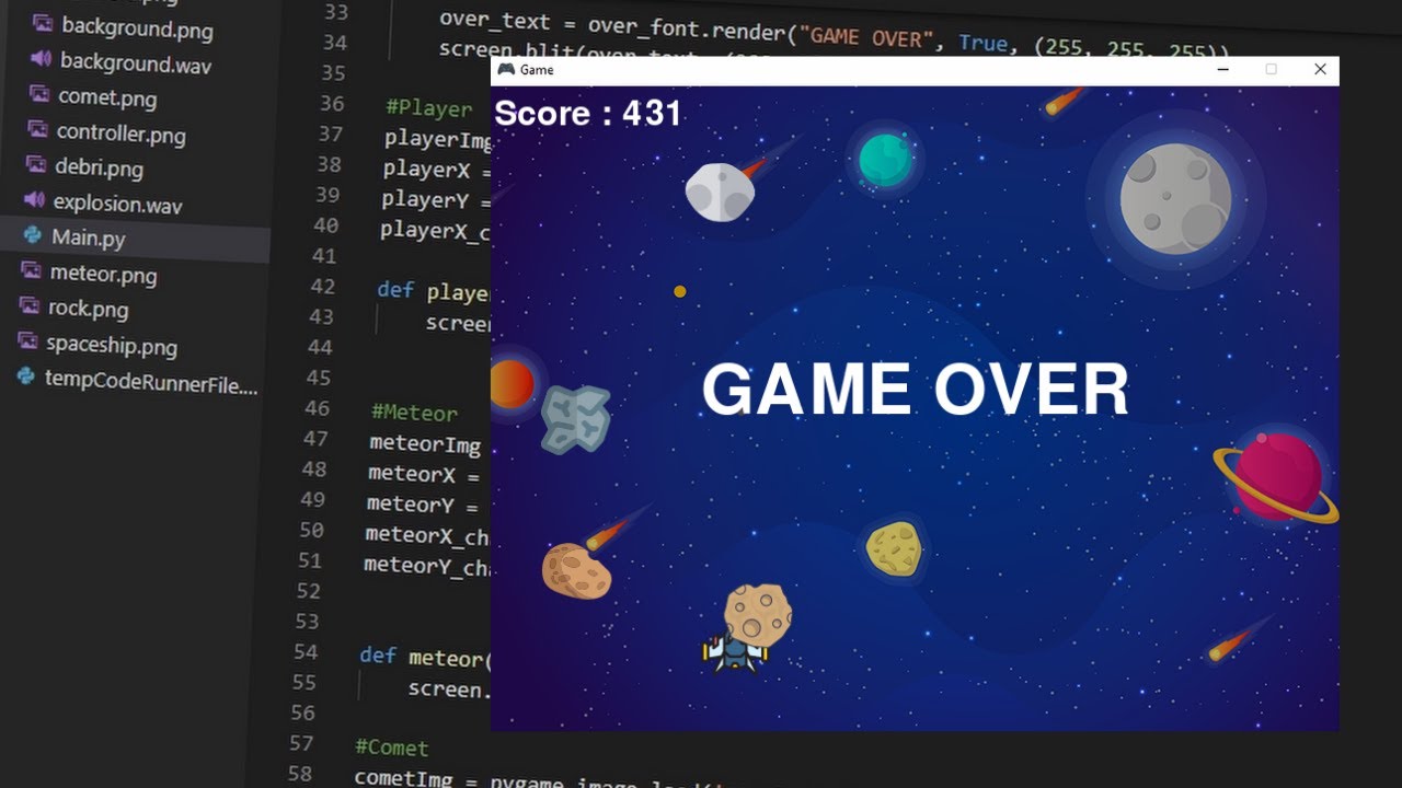 Asteroid game - prototype - Python Pygame