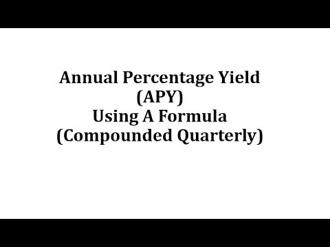 Annual Percentage Yield (APY) Using a Formula (Quarterly) | Math Help ...