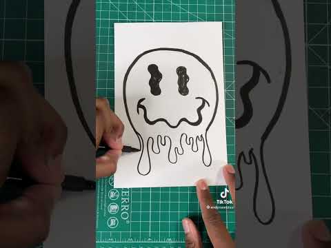 how to draw drippy smiley face#shorts