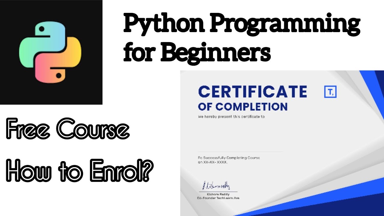 Python Programming for Beginners | Certificate of Completion | Free Course