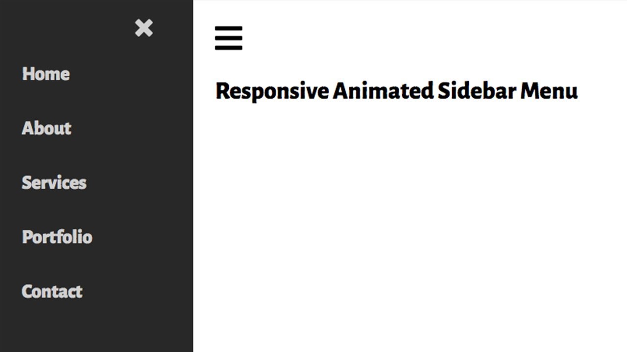 Responsive Animated Sidebar Menu From Scratch with HTML & CSS